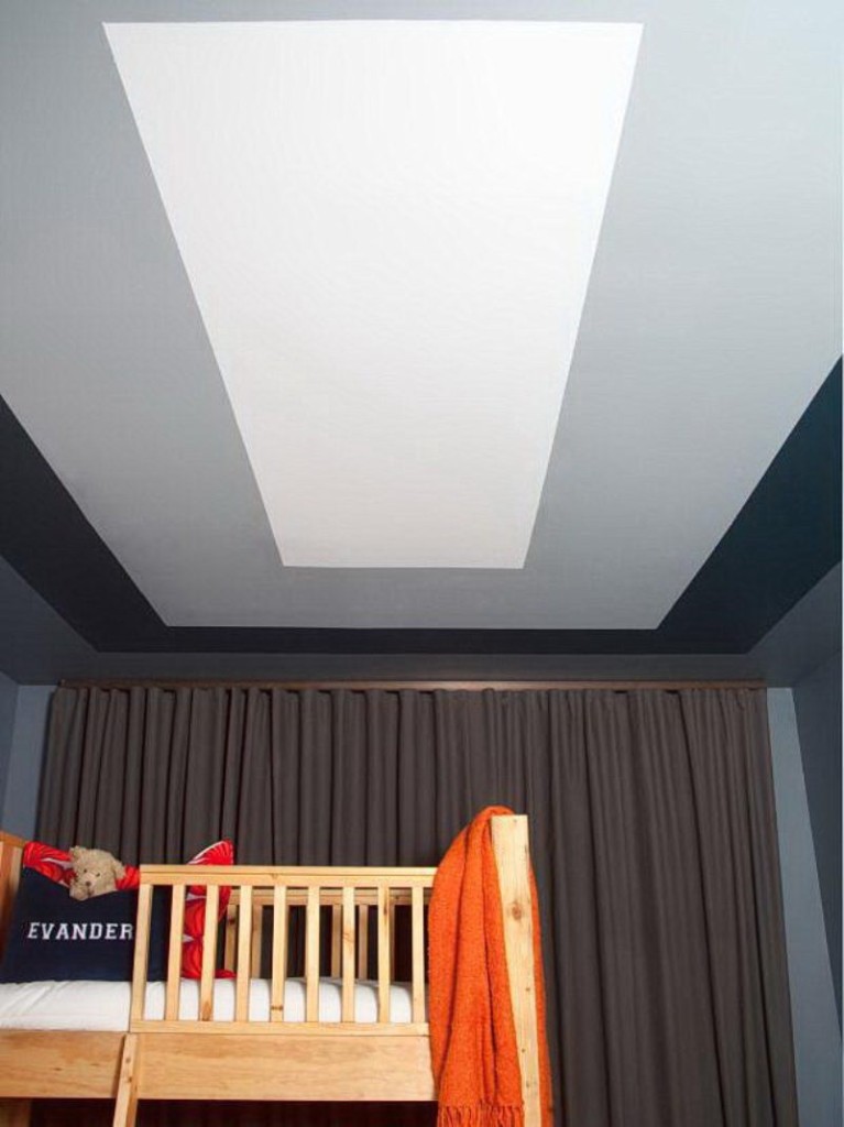 How to Paint a Graphic, Modern Kids' Room Ceiling Design - Interior ...