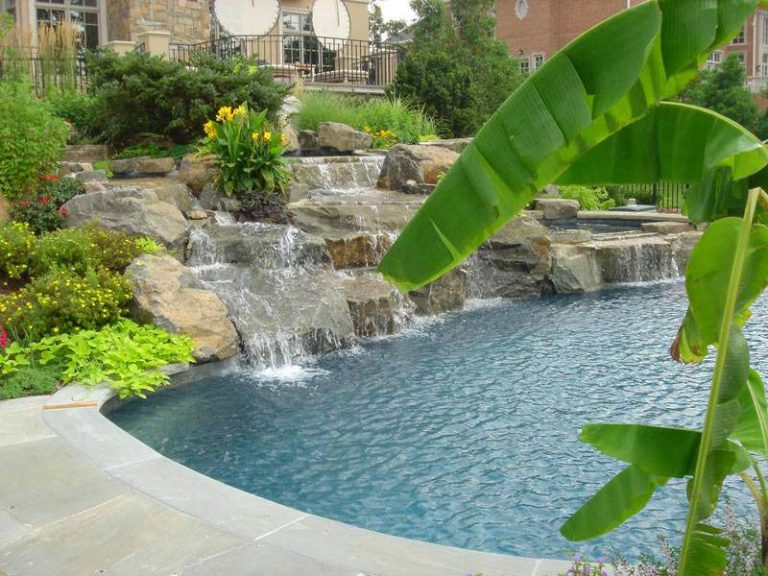30 Great Inground Swimming Pools With Waterfall And Natural Stone Decor ...